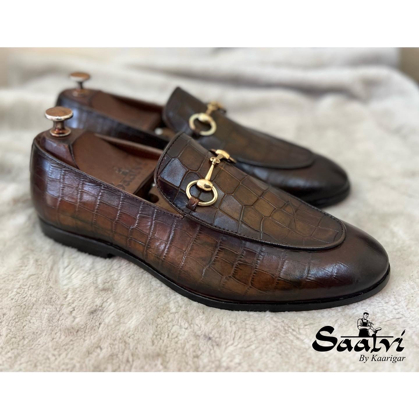 Horsebit Loafers - Croco Hand Patina