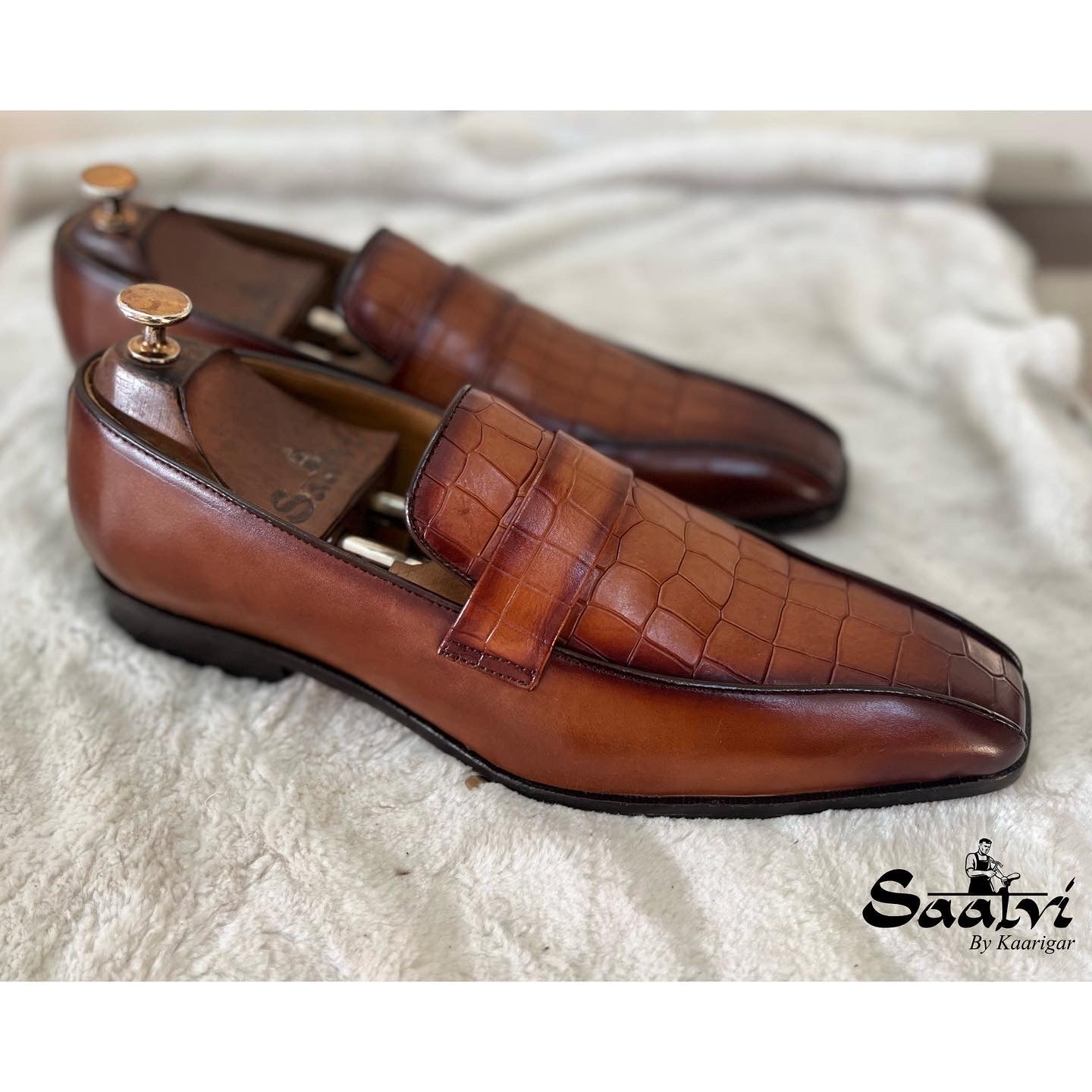 Croco Textured Loafers