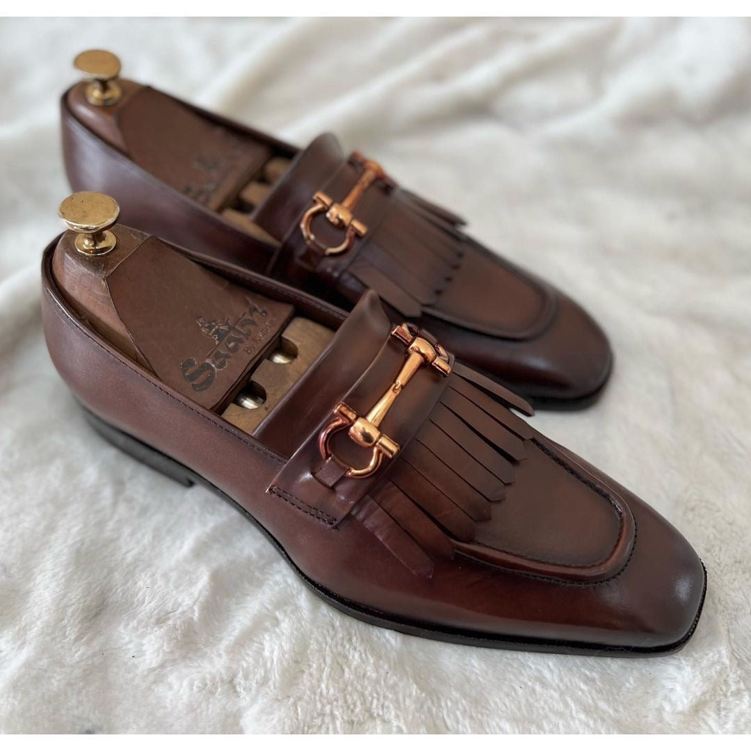 Fringe Loafers With Metal Trim